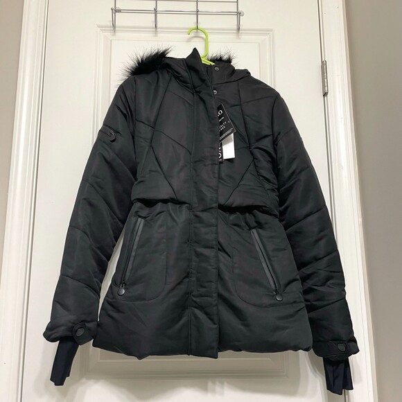 XOXO | Jackets & Coats | Xoxo Black Vegan Quilted Puffer Jacket With ...